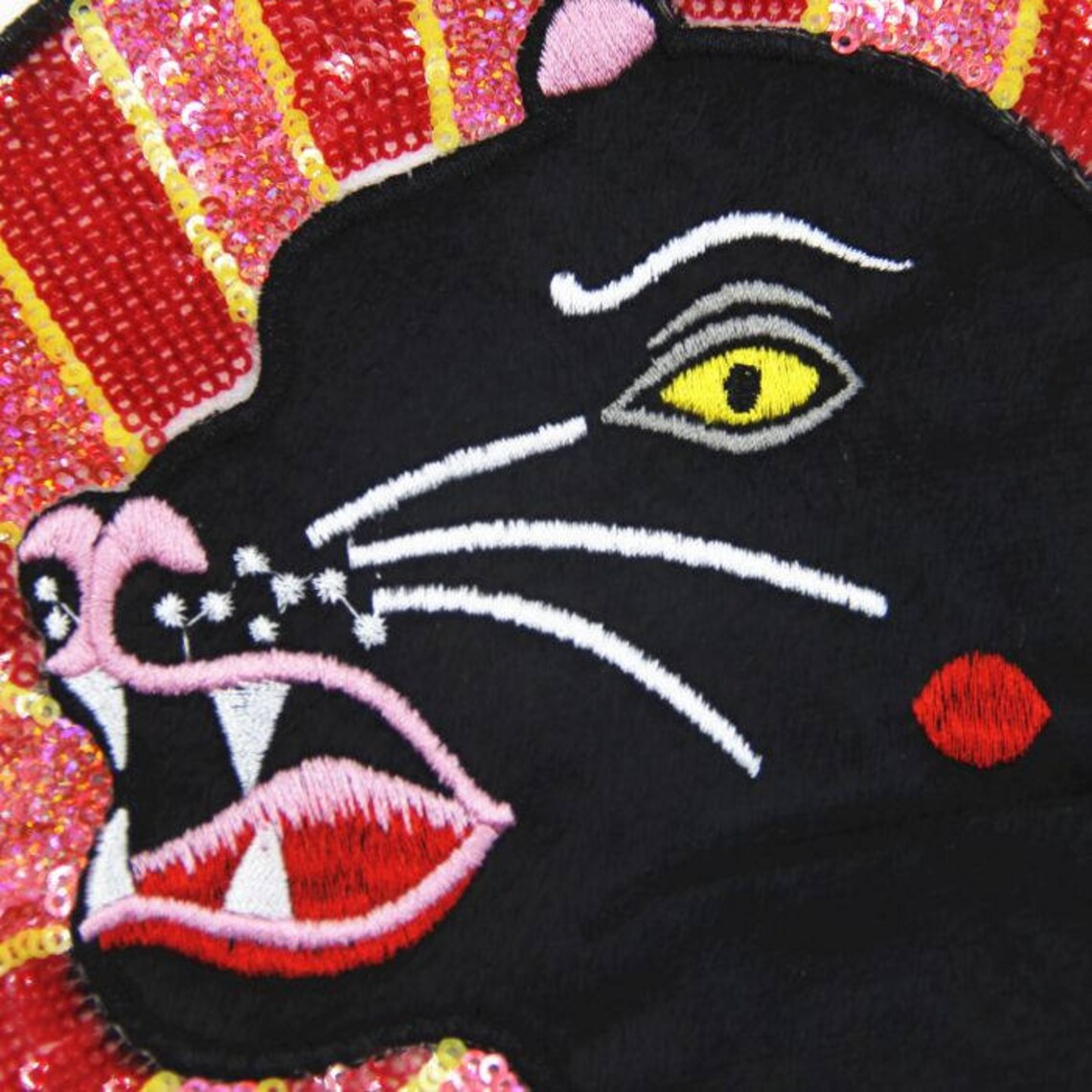 Panther Embroidered Applique Patch iron on Patchsequin - Etsy