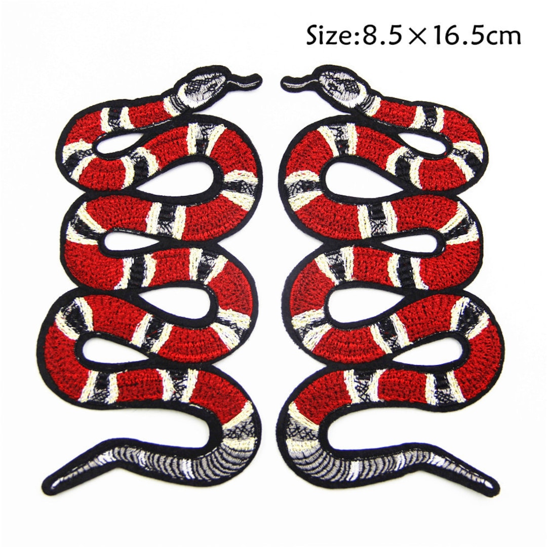 Snake Embroidery Applique: Iron-on Patches (set of 2) - Etsy