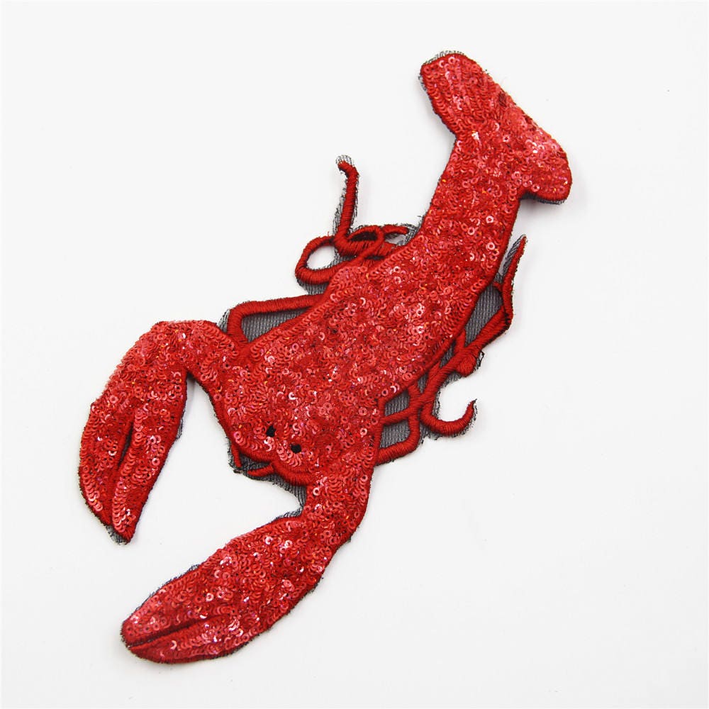 Cool Crawfish Sequin Patchloverly Crawfish Patchcute - Etsy