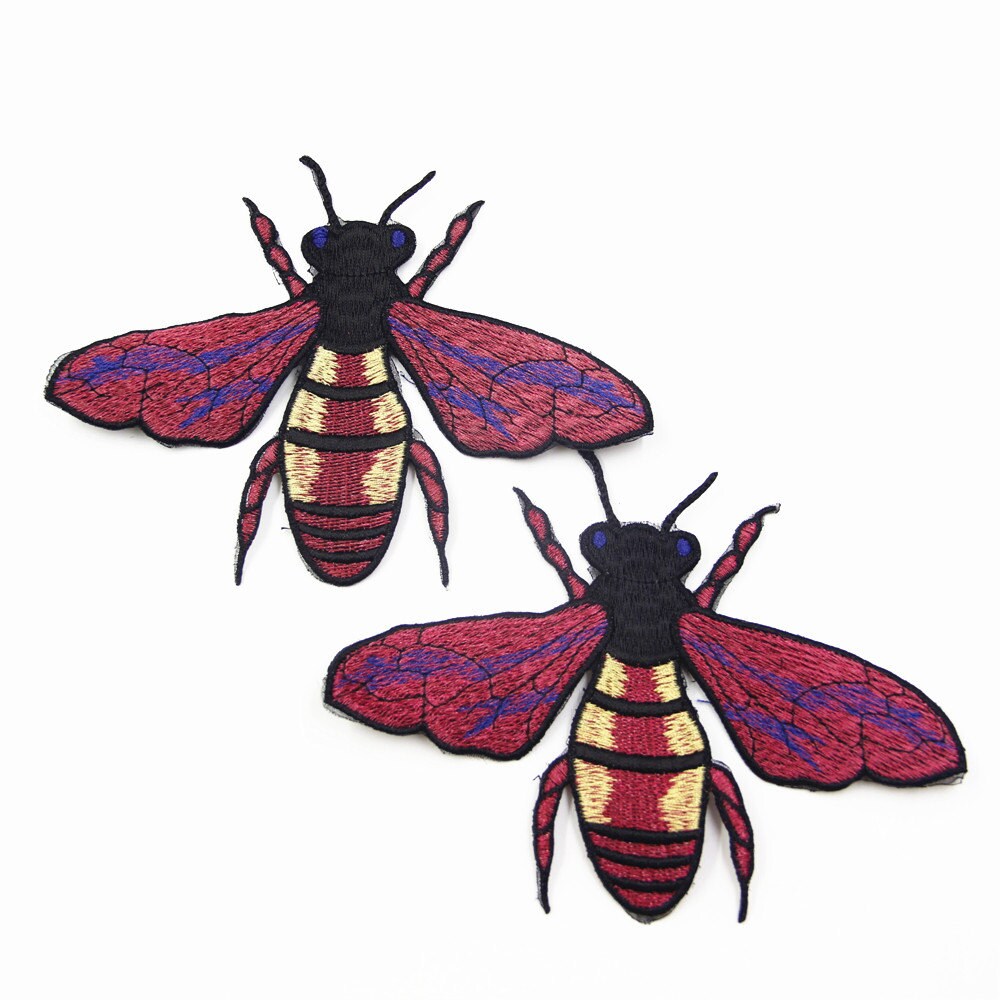 Bees Patch2pcs Embroidery Bees PatchPurple Bees Embroidered | Etsy