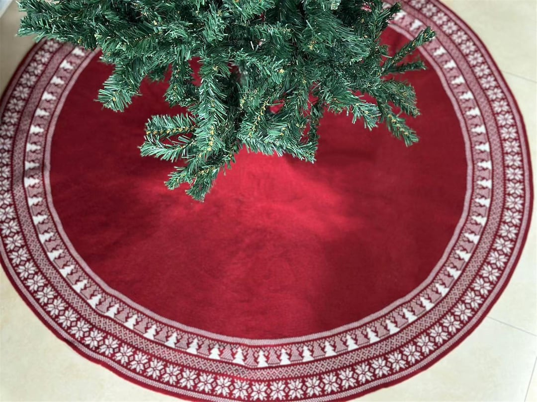 48''red Christmas Tree Skirt, Home Decoration Accessories,christmas ...