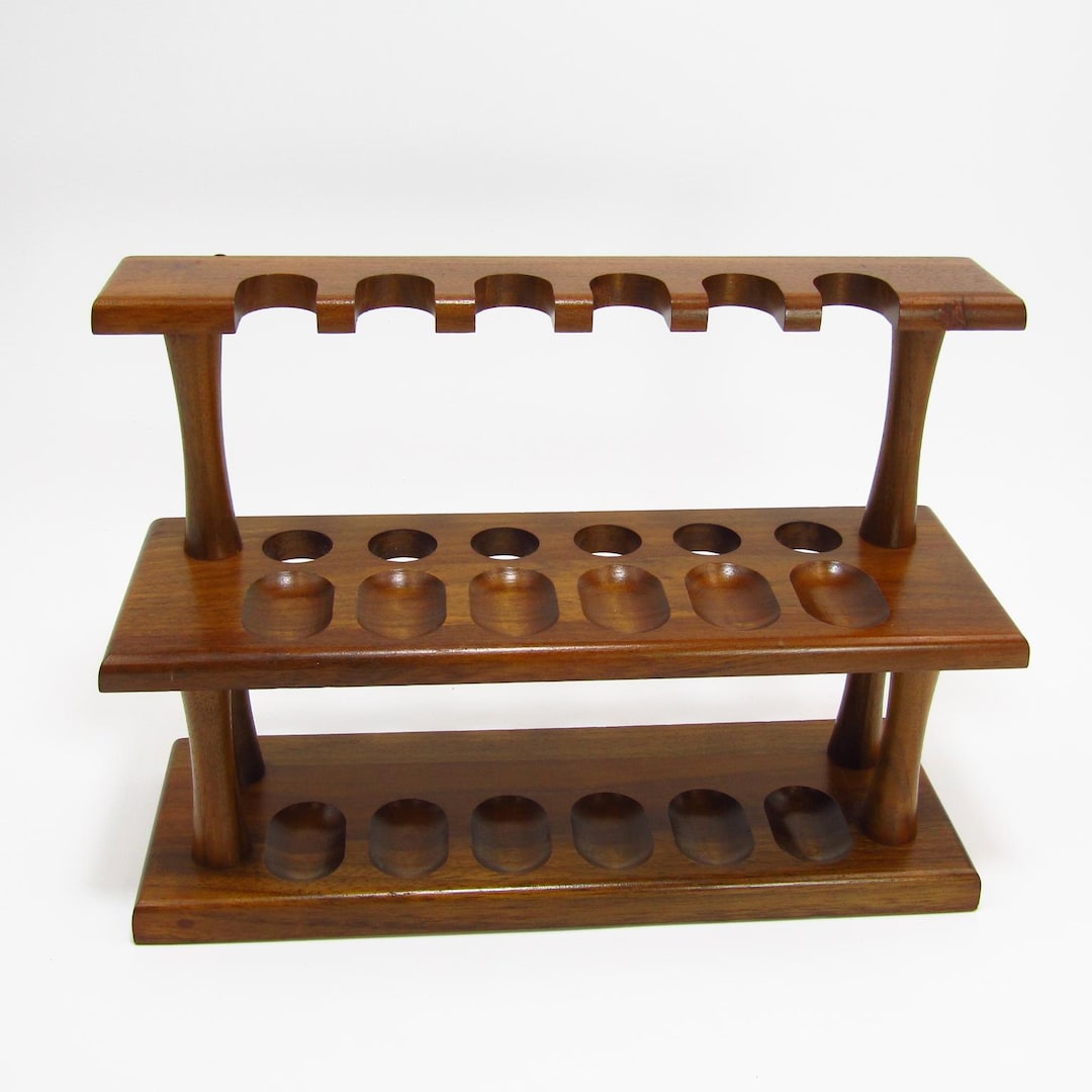 Vintage Double Wood Pipe Rack Holder Tobacco Pipe Collection Display ...