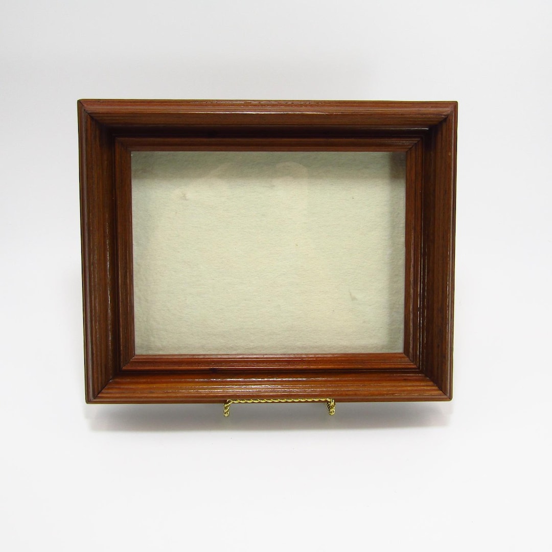 Vintage Wood Shadow Box Frame With Glass Empty 9x7 Image .75 in Deep ...