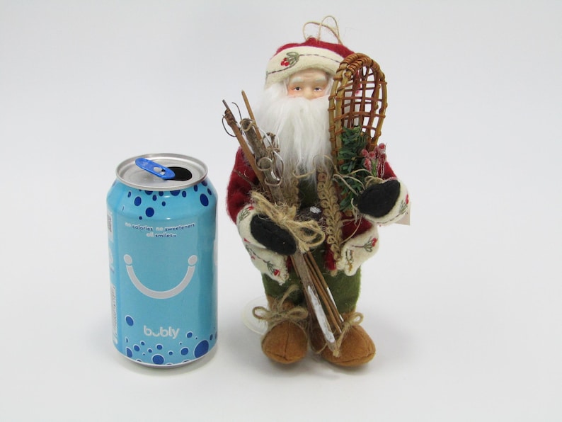 Santa Claus With Snowshoes 8" Rustic Christmas Figurine Ornament ...