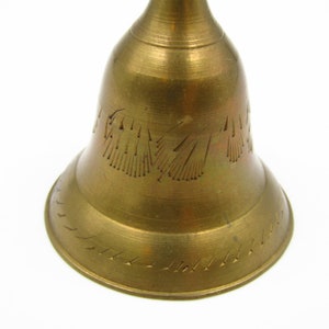 Vintage Etched Brass Handheld Bell With Long Skinny Handle - Etsy
