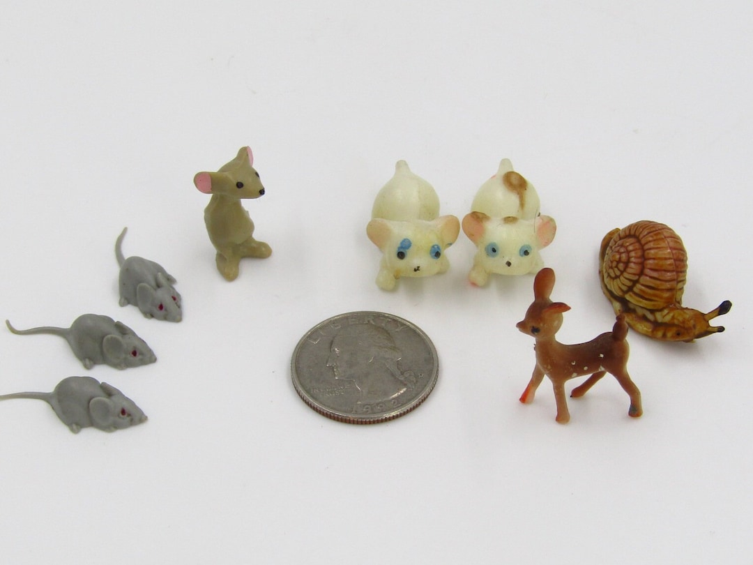You Pick Miniature Animal Figurine Mice Mouse Snail Fawn - Etsy