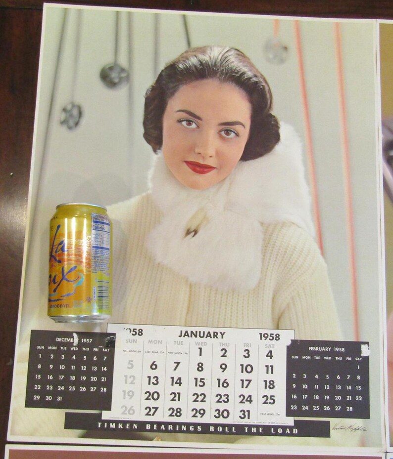 1958 Advertising Calendar Poster Set of 11 - 1950s Retro Woman ...