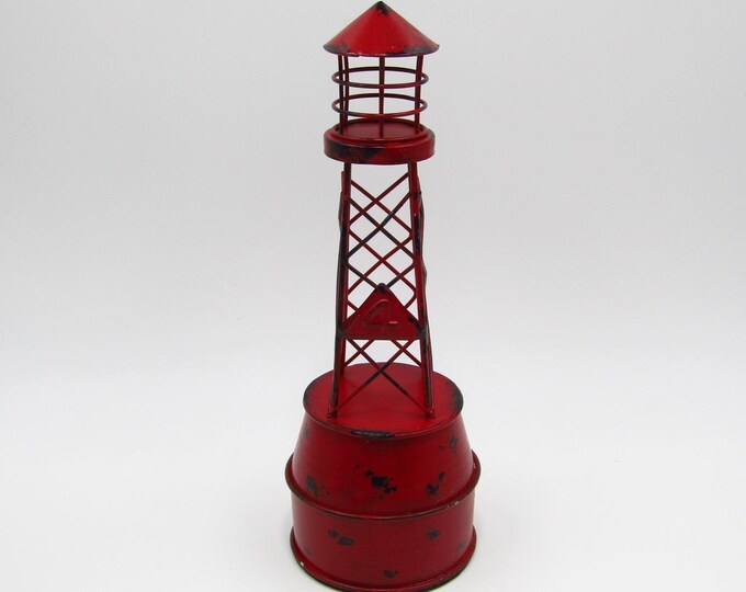 Vintage Miniature Red Metal Nautical Navigation Buoy 13” Replica Model ...