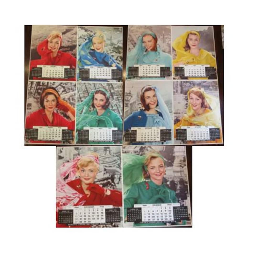 1966 Advertising Calendar Poster - Set of 10 - 1960s Retro Country of ...