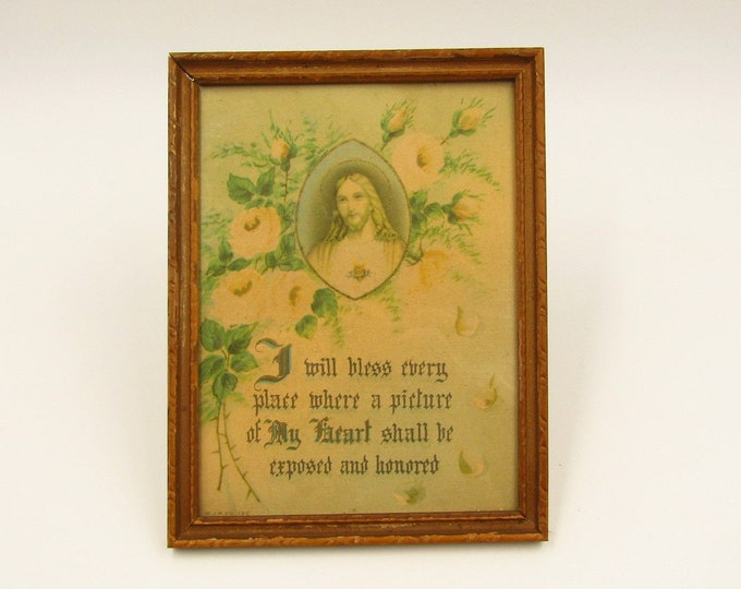 Sacred Heart of Jesus Framed Print and Prayer Verse "i Will Bless Every ...