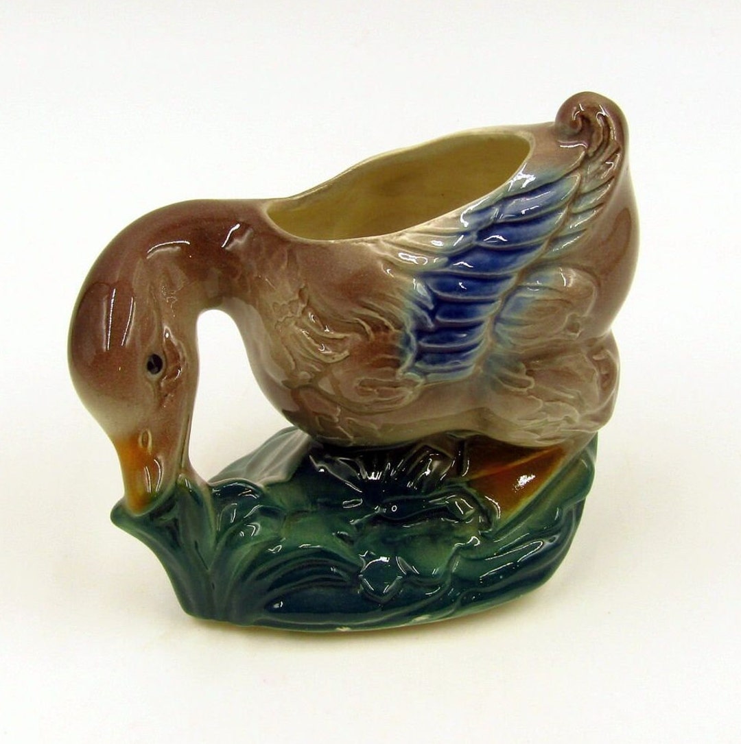 Vintage Small Duck Planter Royal Copely Ceramic Duckling Earthtone - Etsy
