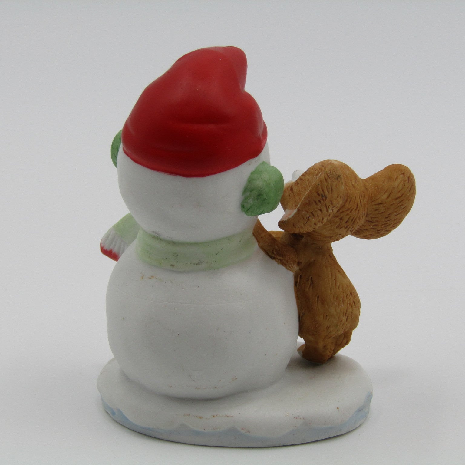 Mouse Building Making Snowman Figurine Ceramic Big Ear Mice - Etsy