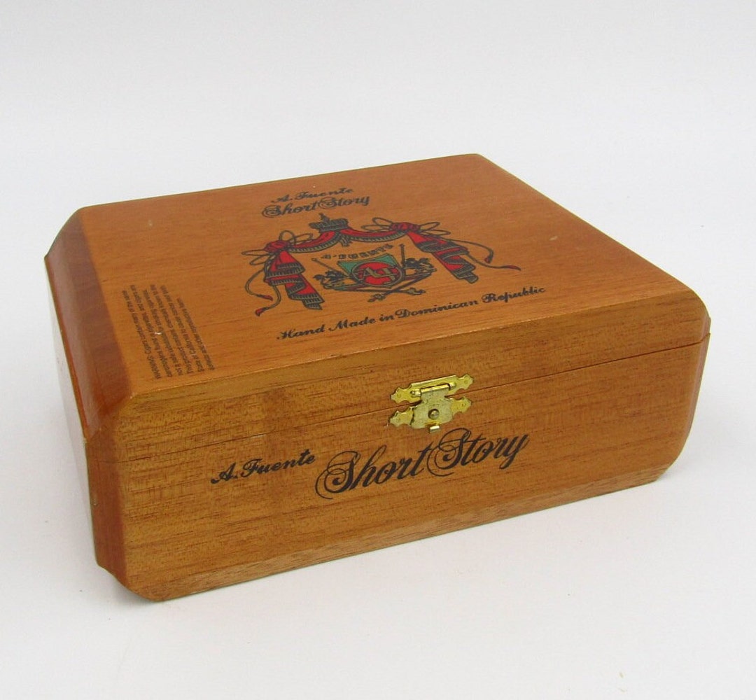 Wood Cigar Box Hinged Lid Brass Clasp Lined 8x5x3 - Etsy