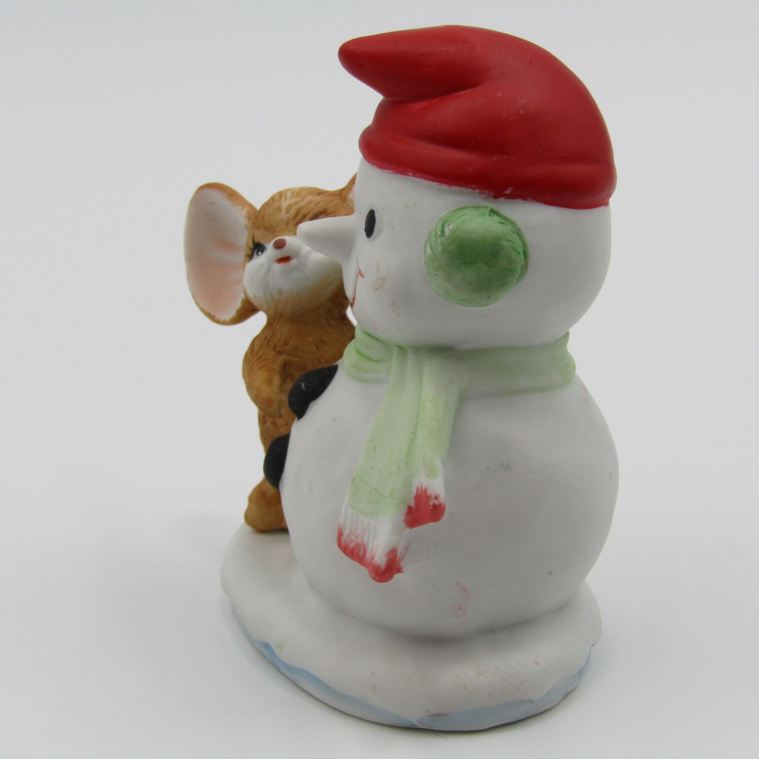 Mouse Building Making Snowman Figurine Ceramic Big Ear Mice - Etsy