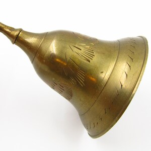 Vintage Etched Brass Handheld Bell With Long Skinny Handle - Etsy