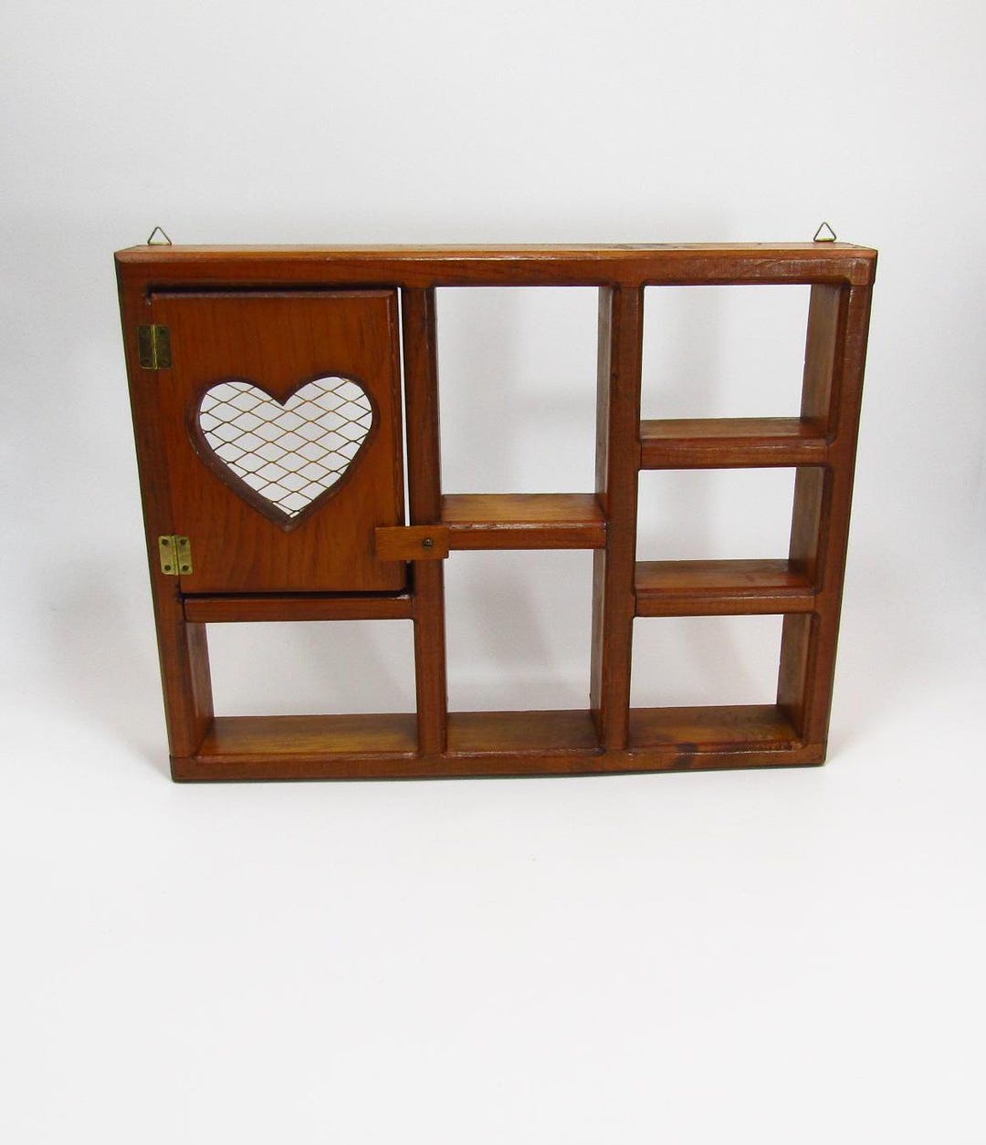 Vintage Hand Crafted Wood Cubby Wall Mount Display Shelf With 7 Shelf ...