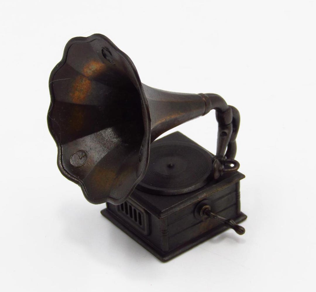 Miniature Gramophone Replica Model Dollhouse Accessory and Pencil ...