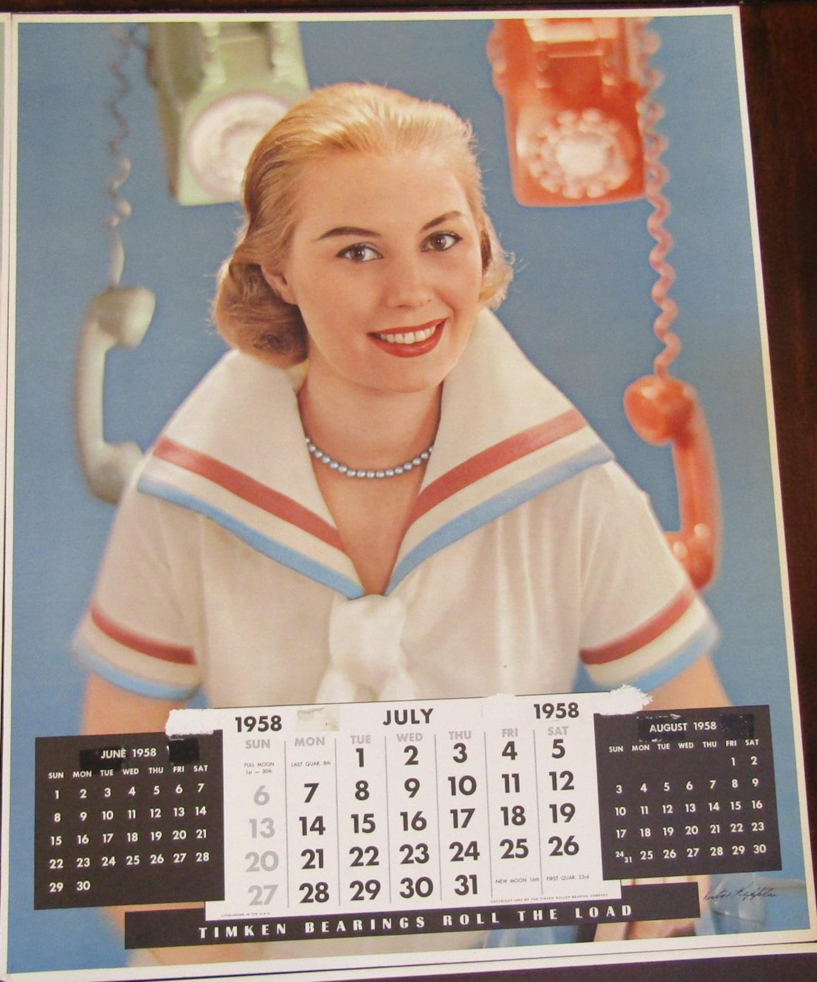 1958 Advertising Calendar Poster Set of 11 - 1950s Retro Woman ...