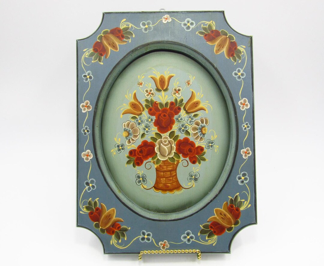 Rosemaling Wall Hanging Plaque 14x10, Hand-painted Norwegian ...