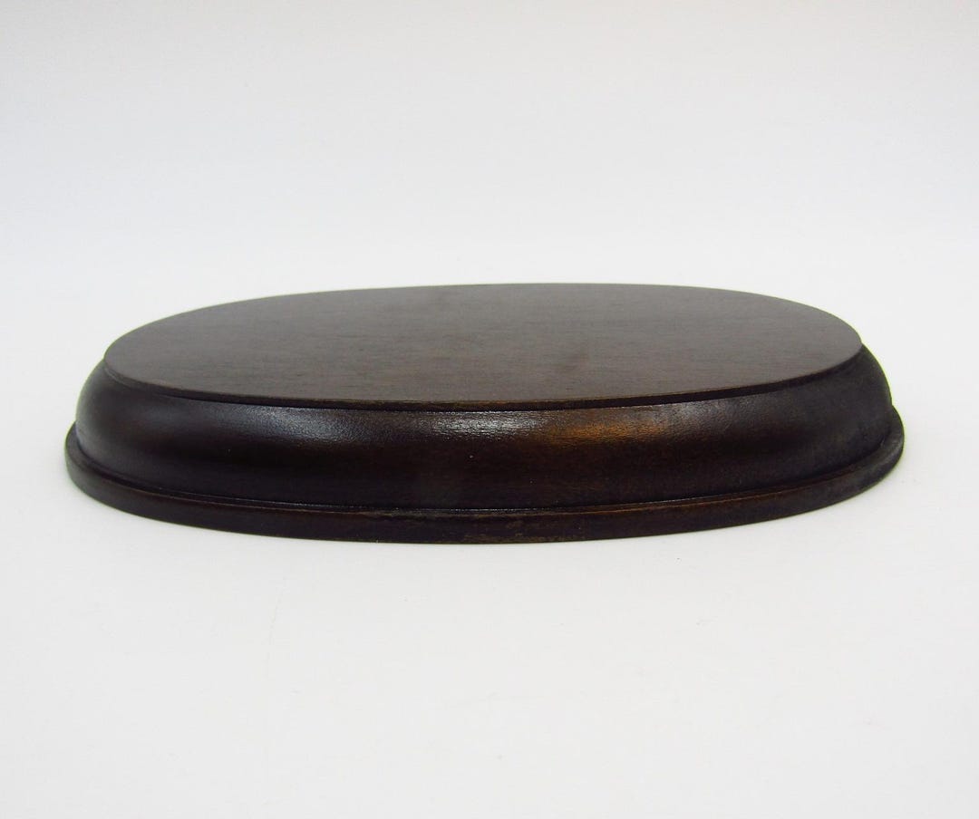 Oval Wooden Base 4.5 X 6 Inch Plinth Display Stand Base Dark Finish - Etsy
