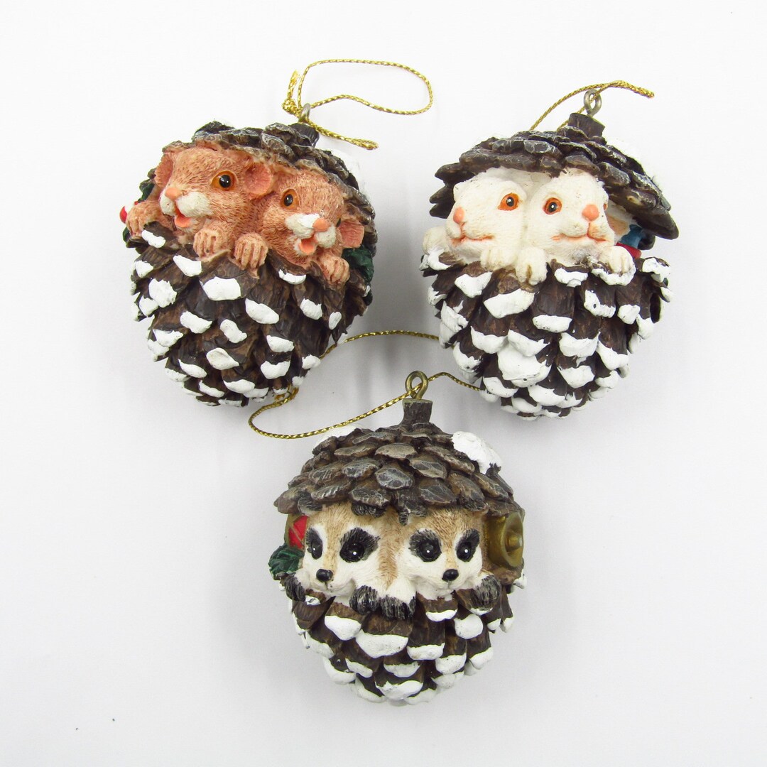 Woodland Creatures Pinecone Forest Animals Bunny Rabbit Raccoon Mouse ...