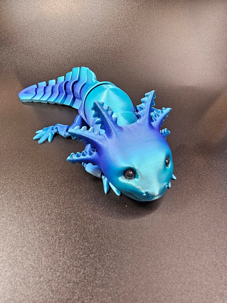 3D Printed Articulated Axolotl, Moveable Limbs, Custom Colors, Unique ...