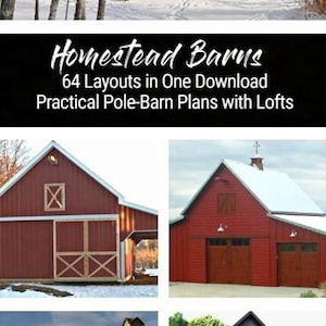 Homestead Barn Plans 64 Optional Layouts One Instant Download ...