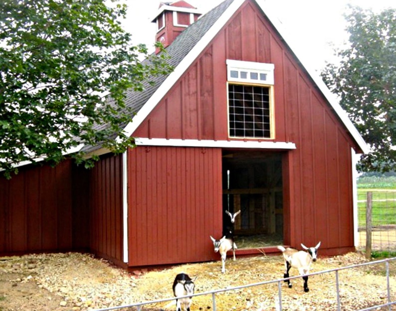 3 Small Animal Barn Plans - Lofts - Complete Economical Pole-barn ...