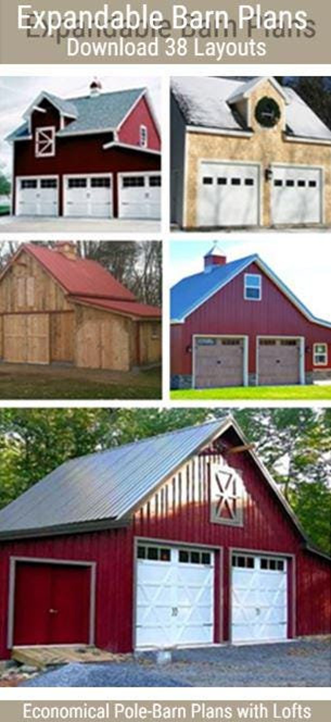 PDF Expandable Car Barn Plans - 38 Layouts - Lofts - Economical Pole ...