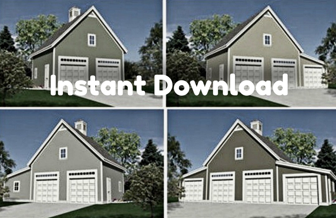 Garden Oak Two Three and Four Car Plans With Lofts and - Etsy