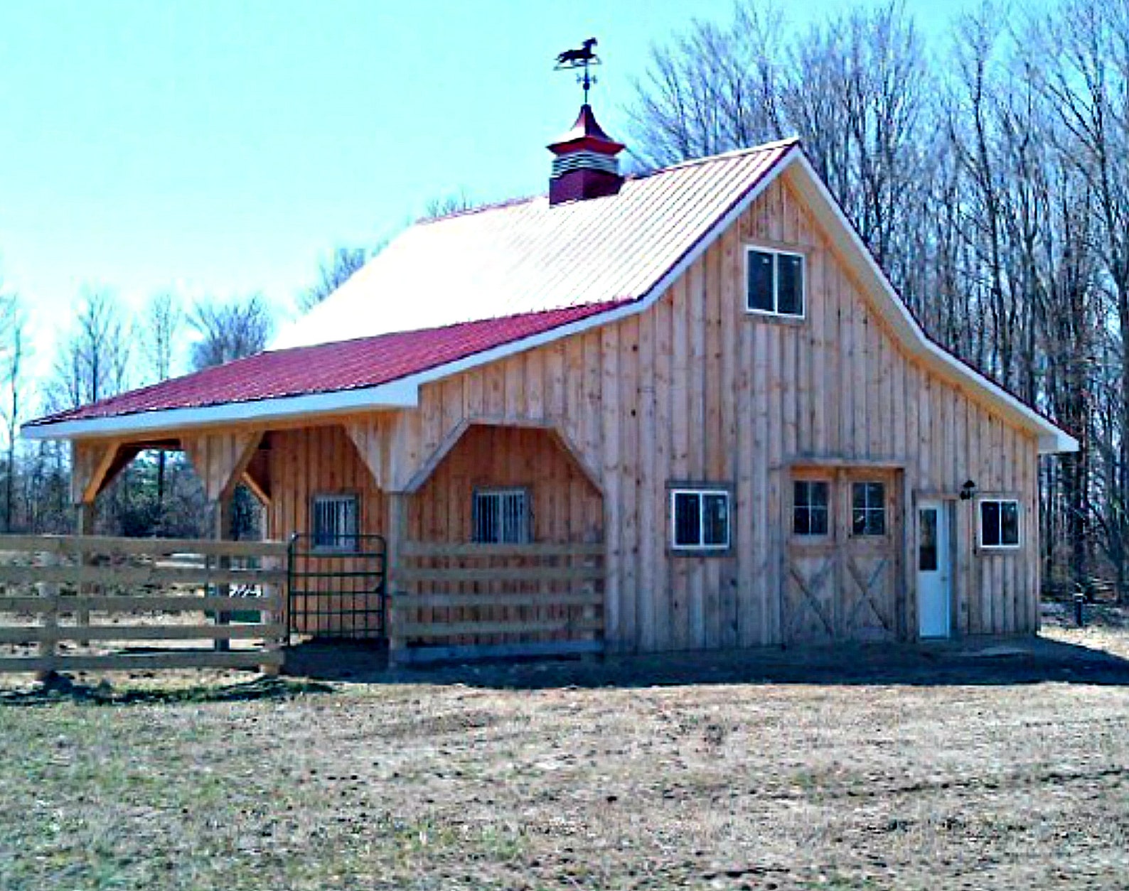 Small Horse Barn Plans - 17 Layouts - Lofts - Complete Pole-barn ...