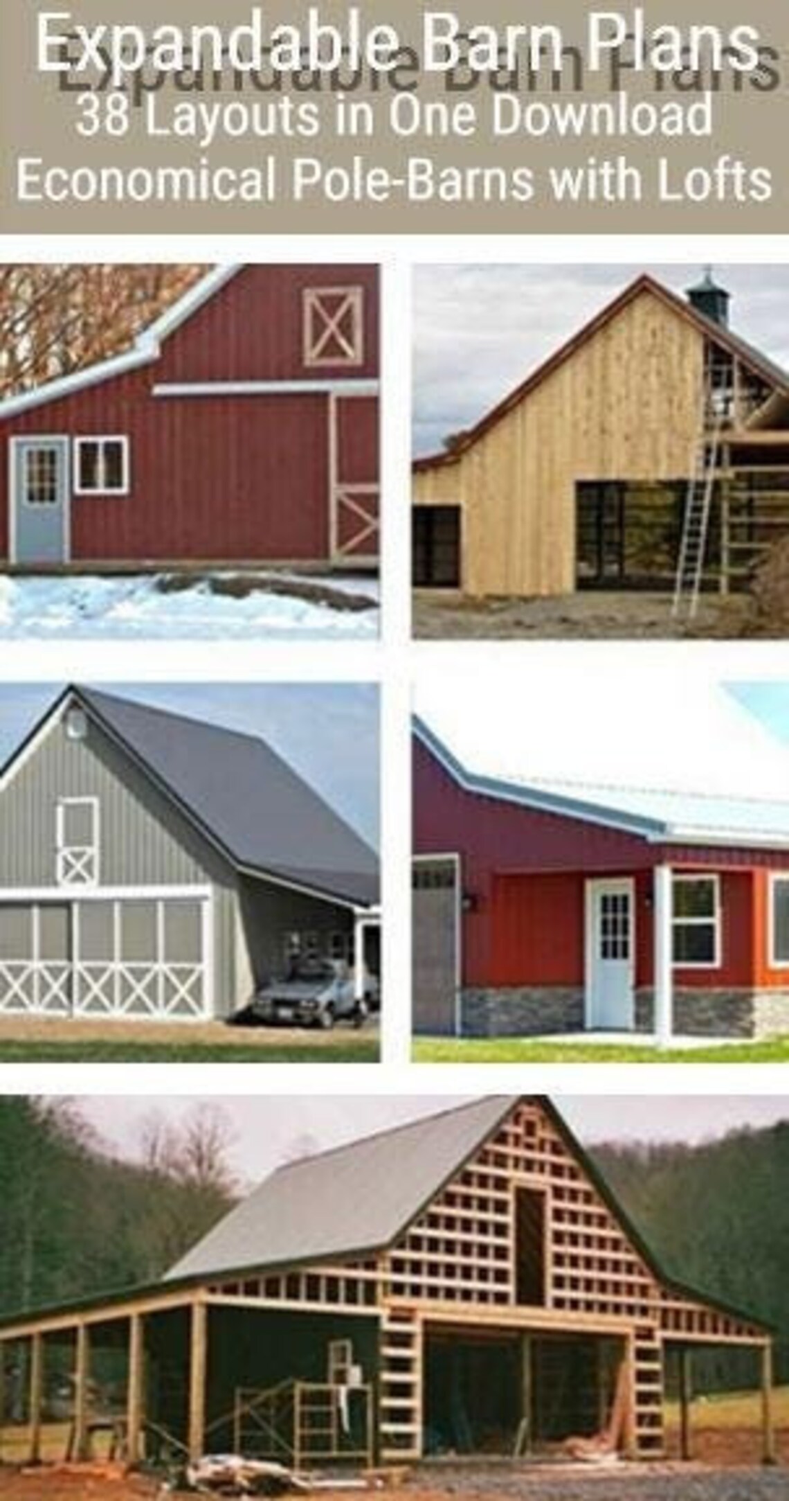 Expandable Barn Plans - 38 Layouts - Lofts - Economical Pole-barn ...
