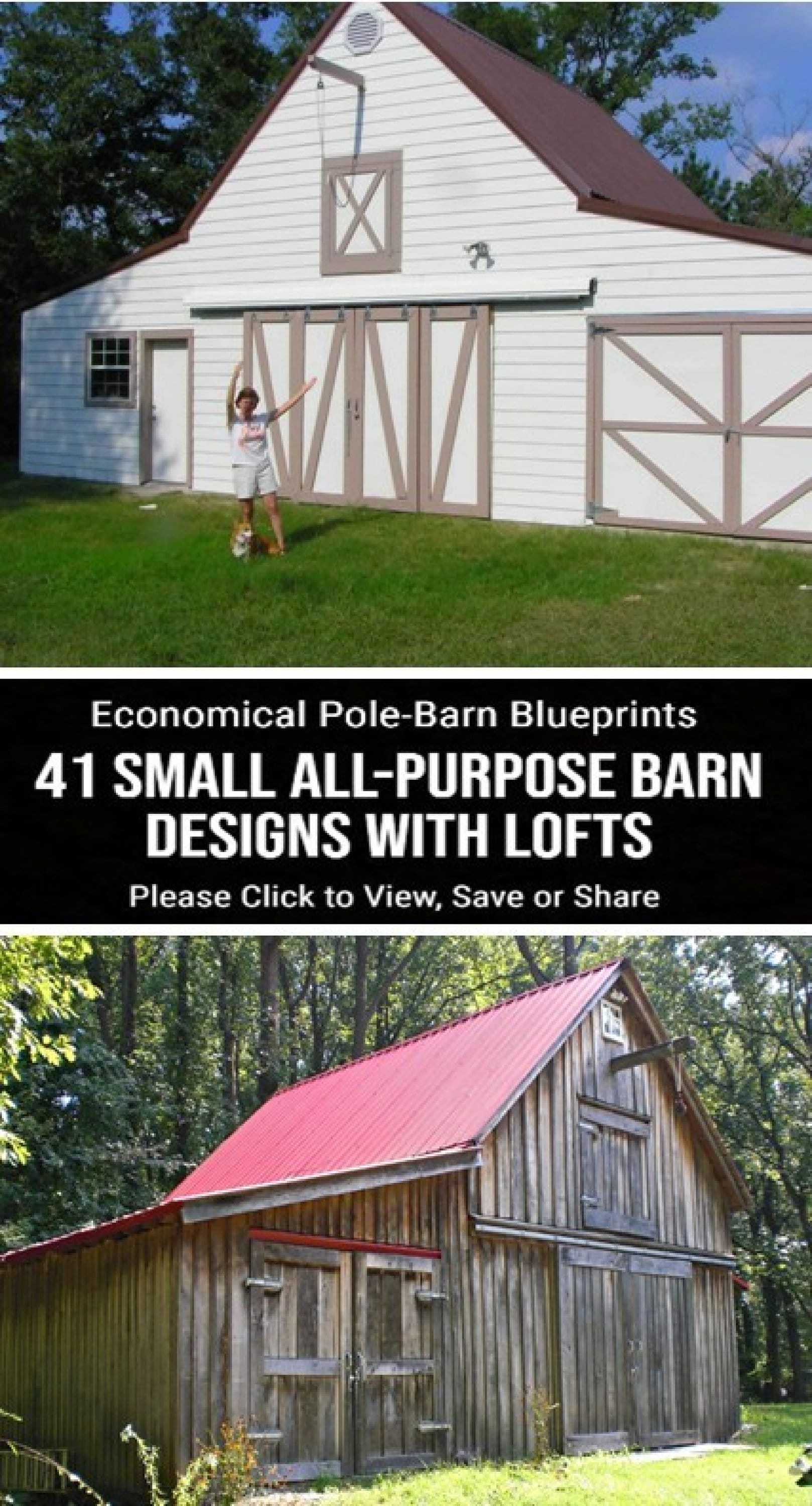 Small Barn Designs - 41 Layouts - Lofts - Complete Pole-barn Building ...