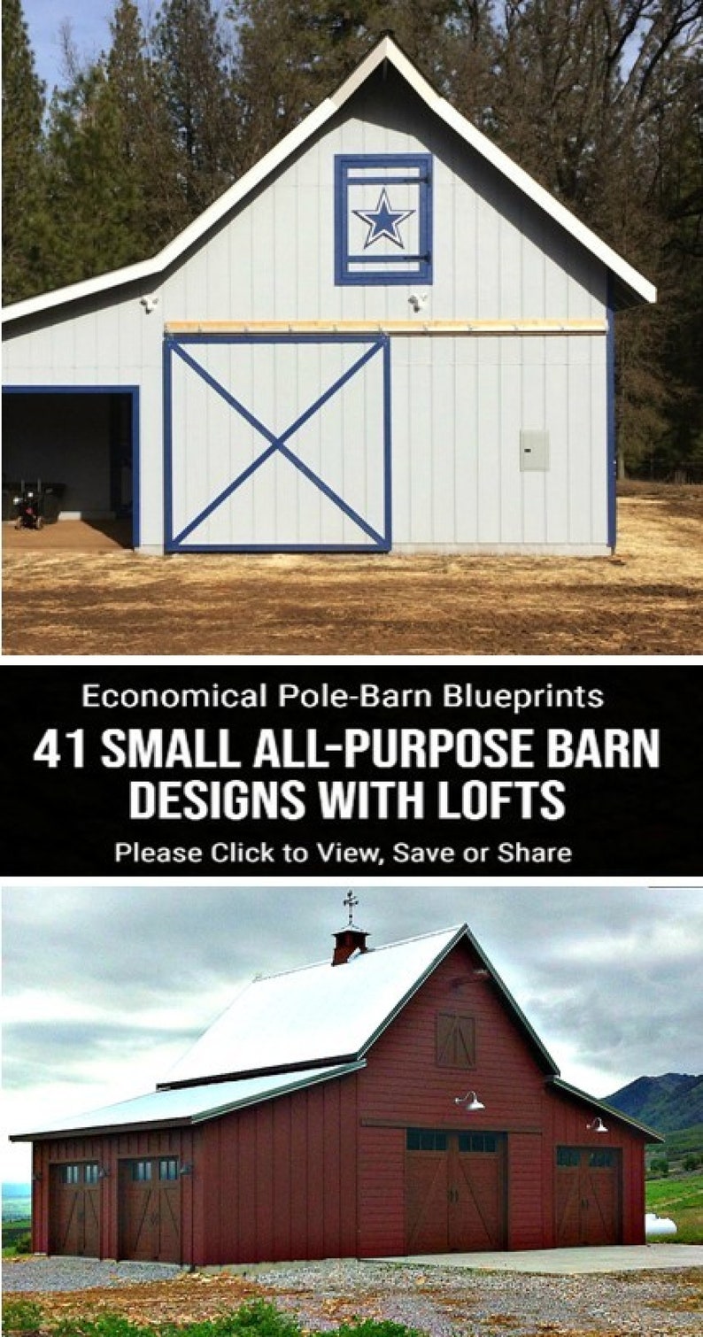 Small Barn Designs - 41 Layouts - Lofts - Complete Pole-barn Building ...