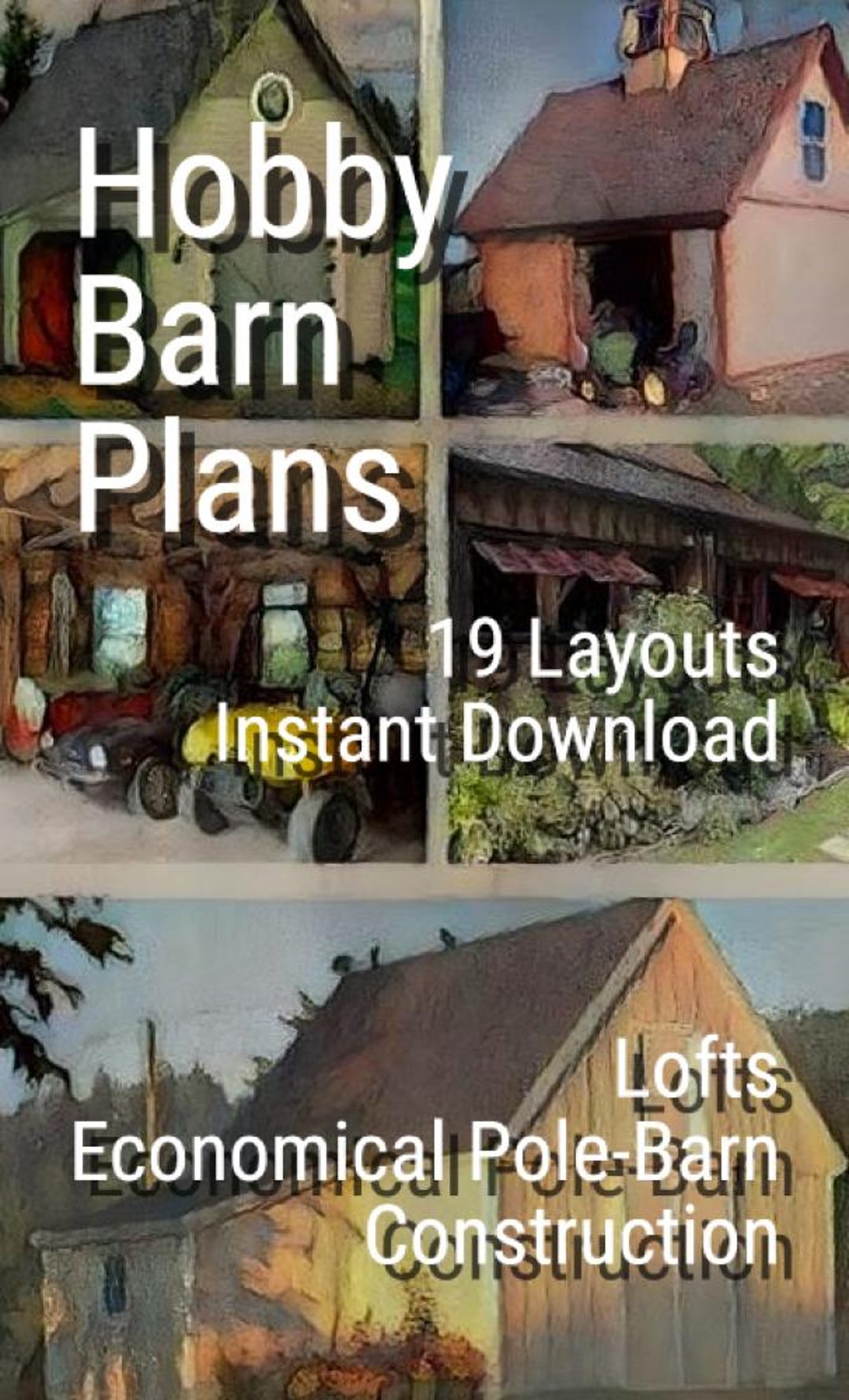 Hobby Barn Plans – 19 Layouts - Lofts- Pole-barn Construction (instant ...