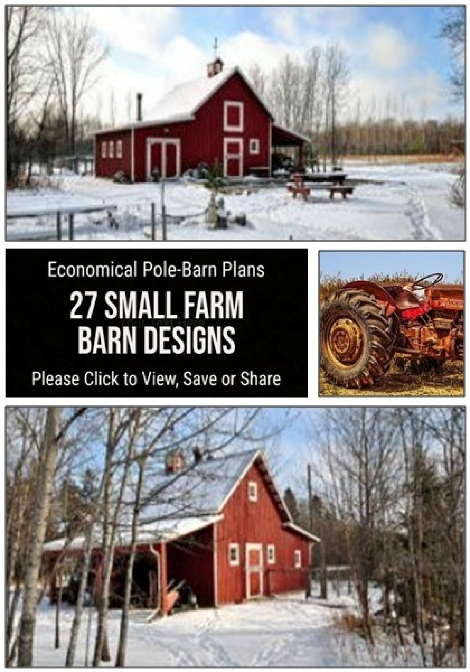 Small Farm Barn Plans - 27 Layouts - Lofts - Complete Pole-barn ...