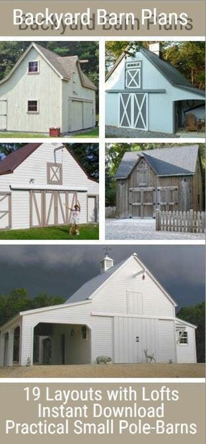 Backyard Barn Plans - 19 Layouts - Lofts - Economical Pole-barn ...