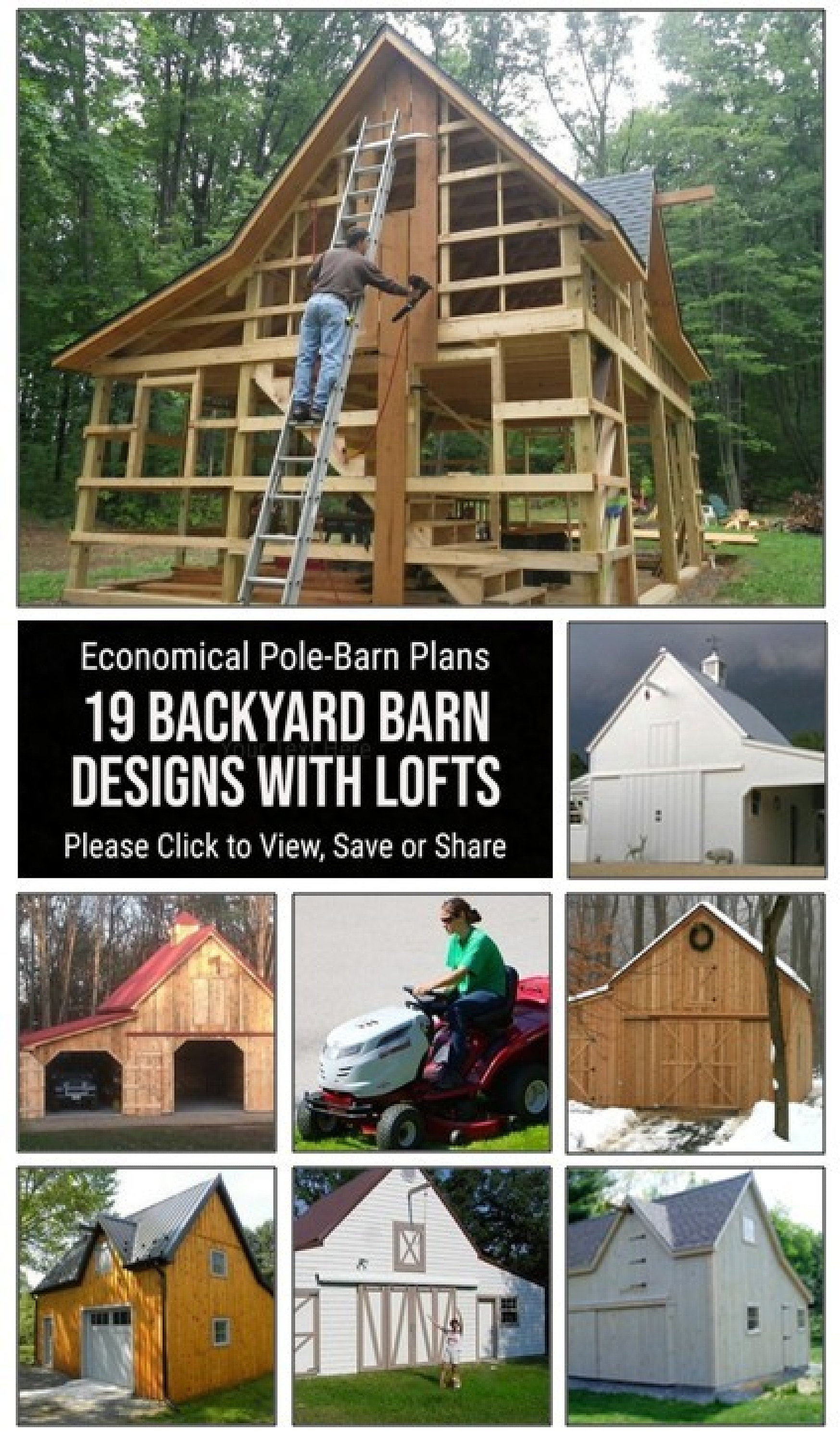 Backyard Barn Plans - Lofts - Small Barn Designs - Pole-barn Building ...