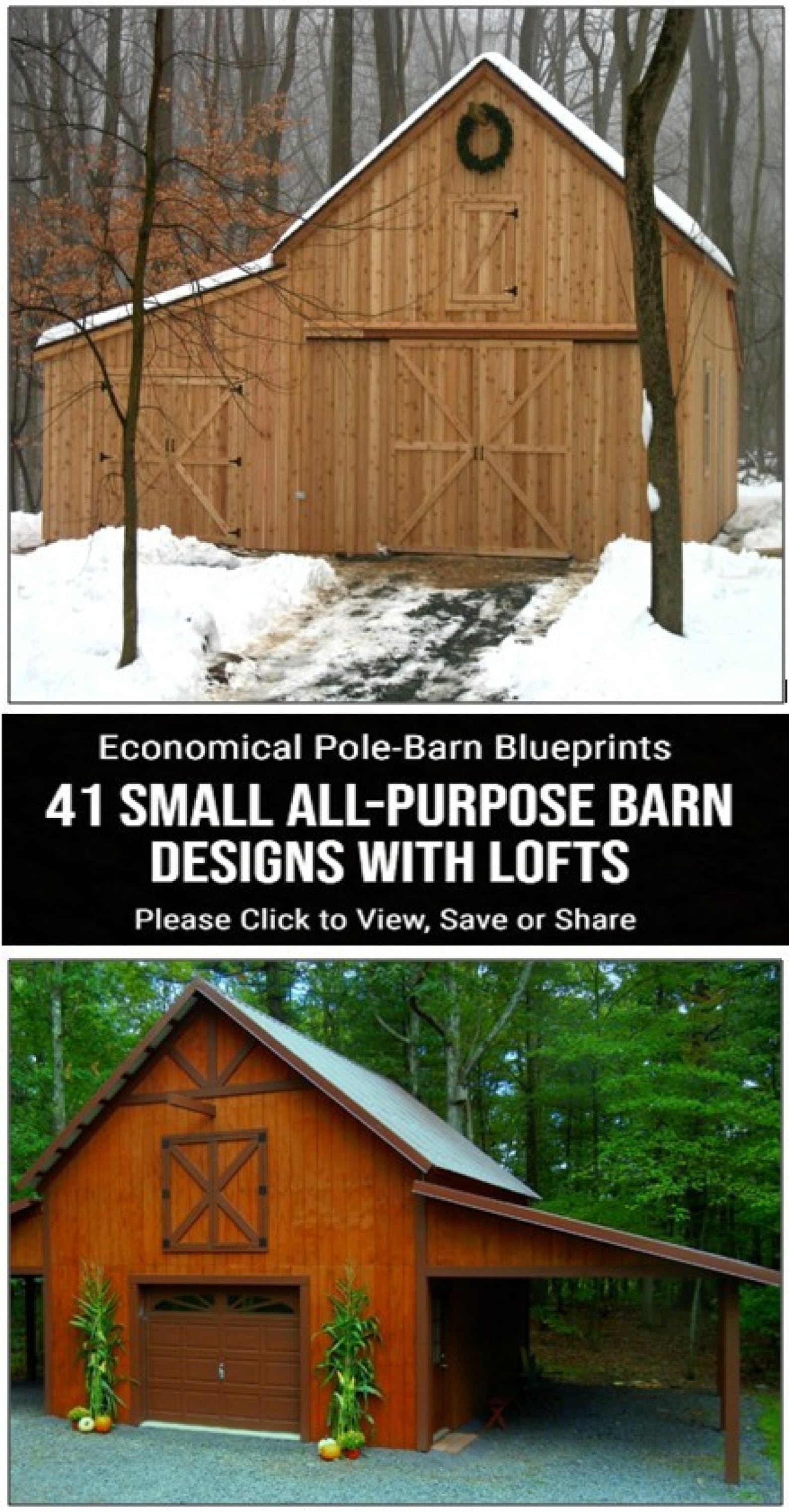 Small Barn Designs - 41 Layouts - Lofts - Complete Pole-barn Building ...