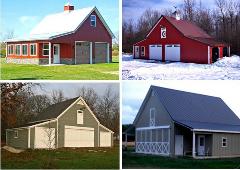 Walnut Barn, Garage and Workshop Plans - 15 Layouts - Complete Pole ...