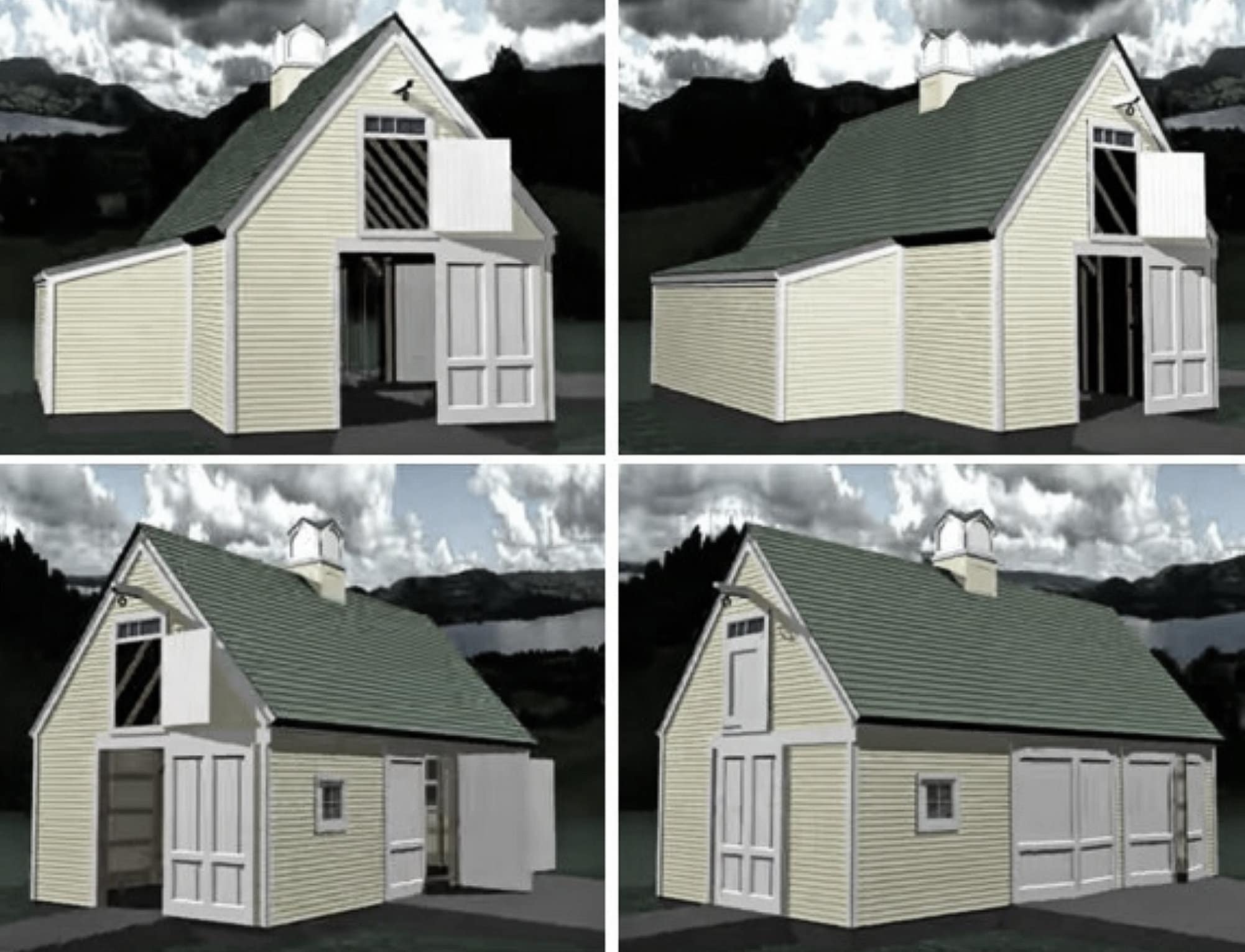 Woodberry Two- Car Barn Plans With Shop and Loft – Economical Pole-barn ...