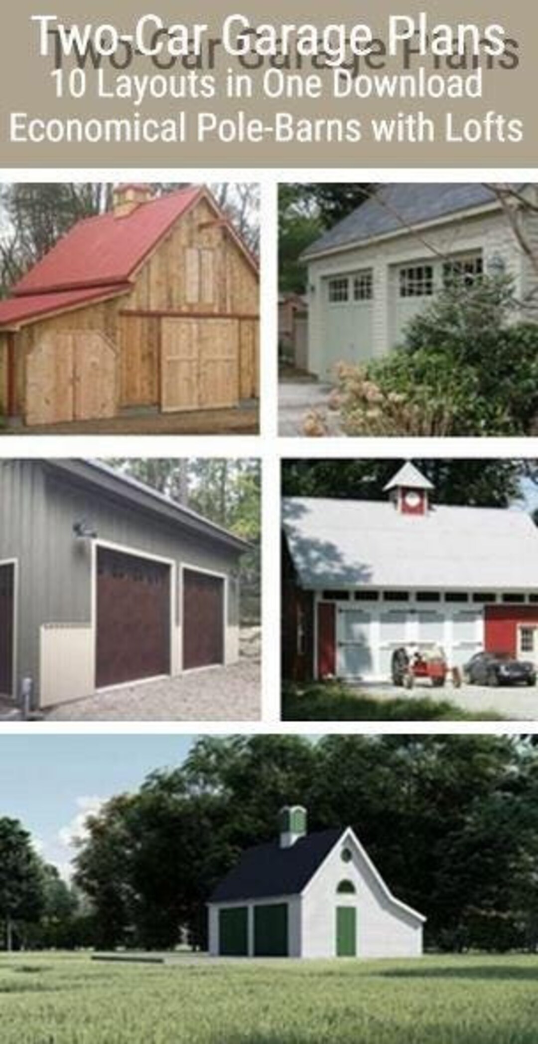 Two-car Garage Plans - Lofts - 10 Layouts - PDF Instant Download ...