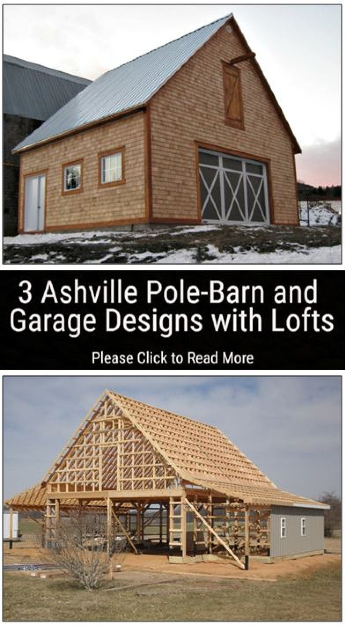 3 Ashville Pole-frame Barn & Garage Plans Three Different Layouts ...