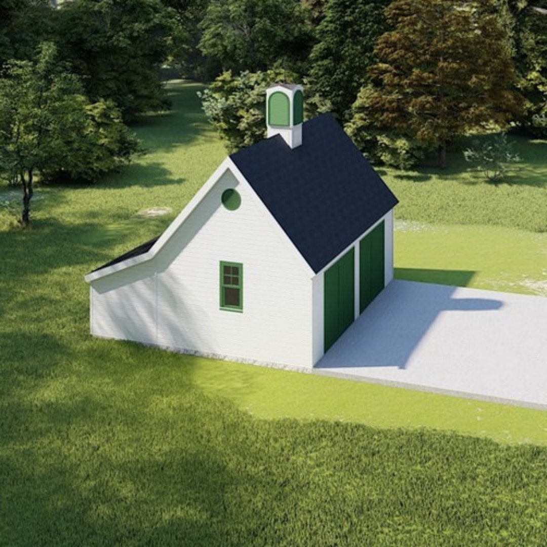 Two-car Garage Plans – Berrywood Barn Style With Loft (3 Sets) - Etsy