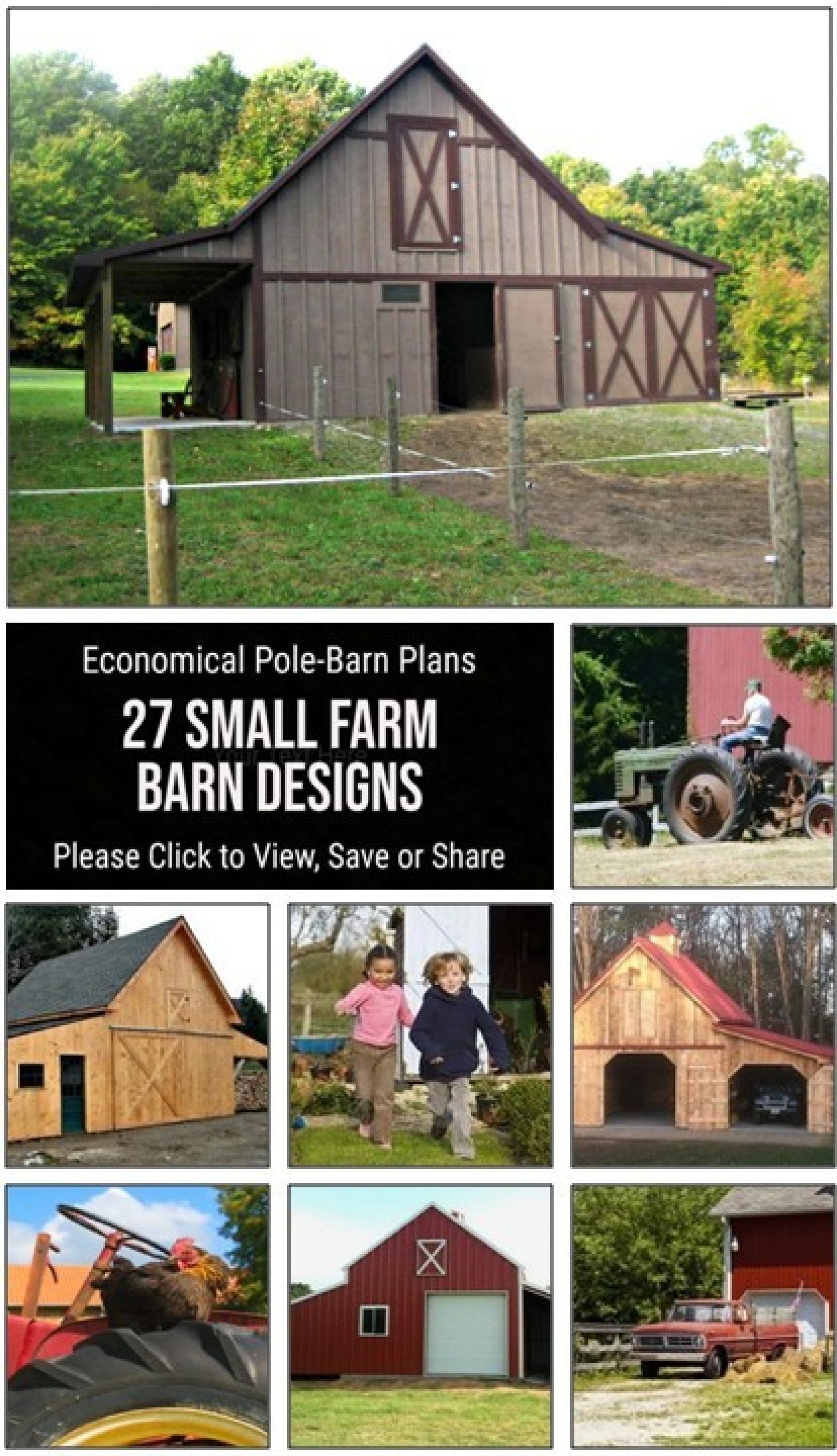 Small Farm Barn Plans - 27 Layouts - Lofts - Complete Pole-barn ...