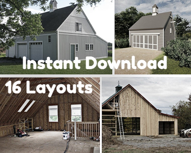 Loft Barn PDF Plans - 16 Layouts - Instant Download - Economical Pole ...