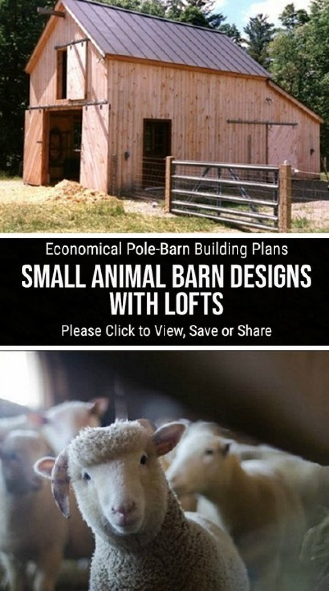 3 Small Animal Barn Plans Complete Pole-barn Construction | Etsy Canada