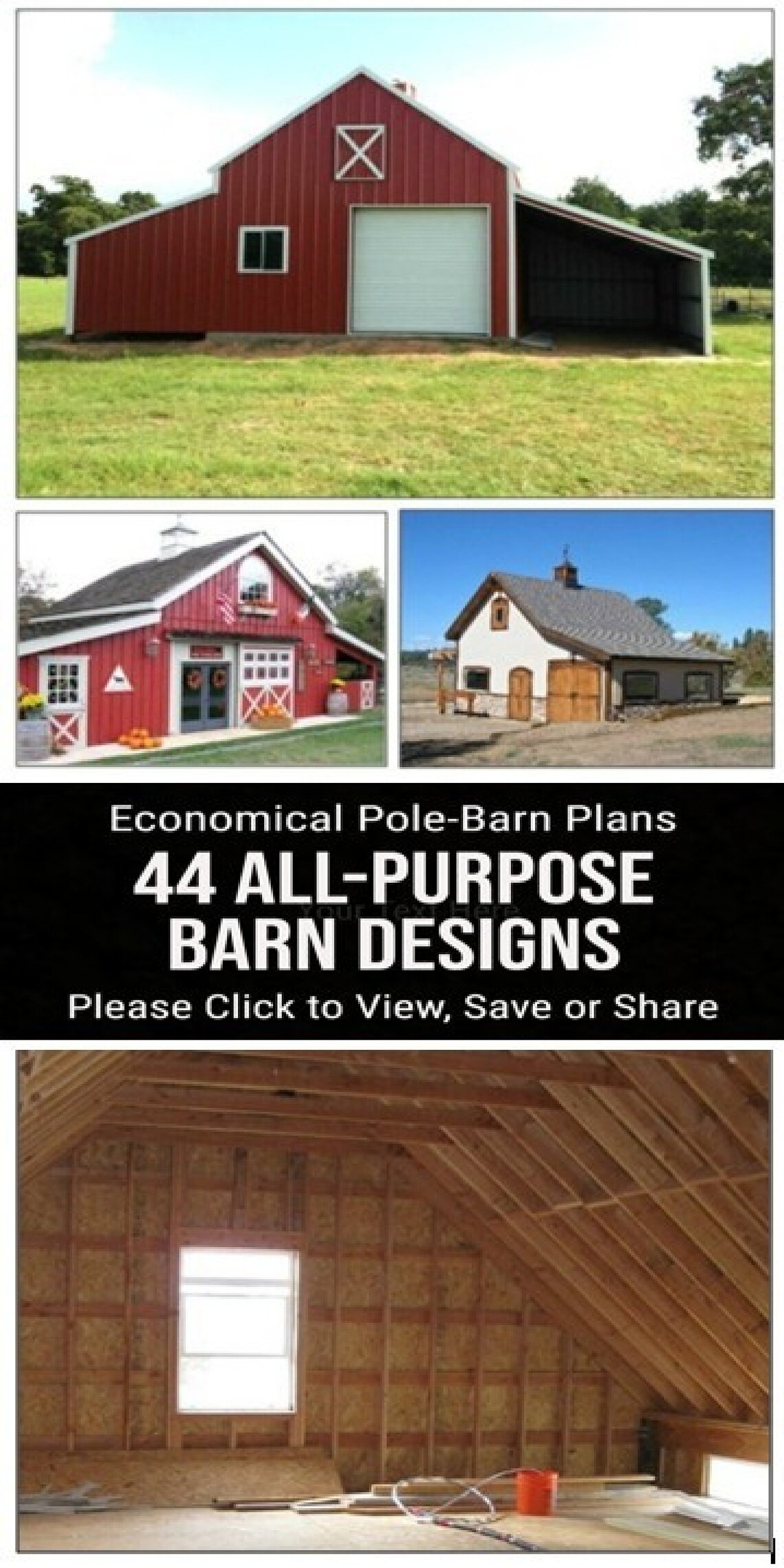 44 All Purpose Pole-Barn Designs with Lofts Forty-Four | Etsy