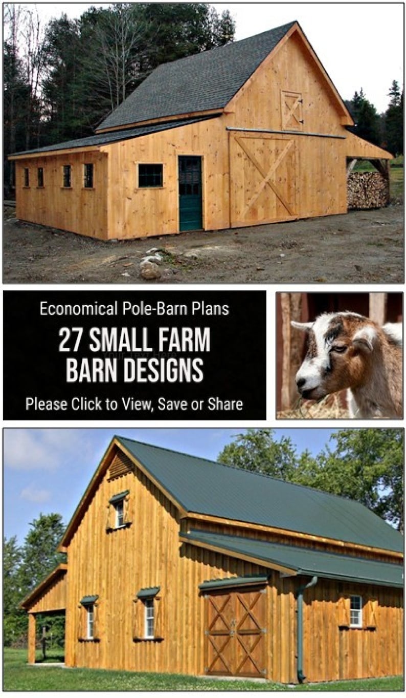 Small Farm Barn Plans - 27 Layouts - Lofts - Complete Pole-barn ...