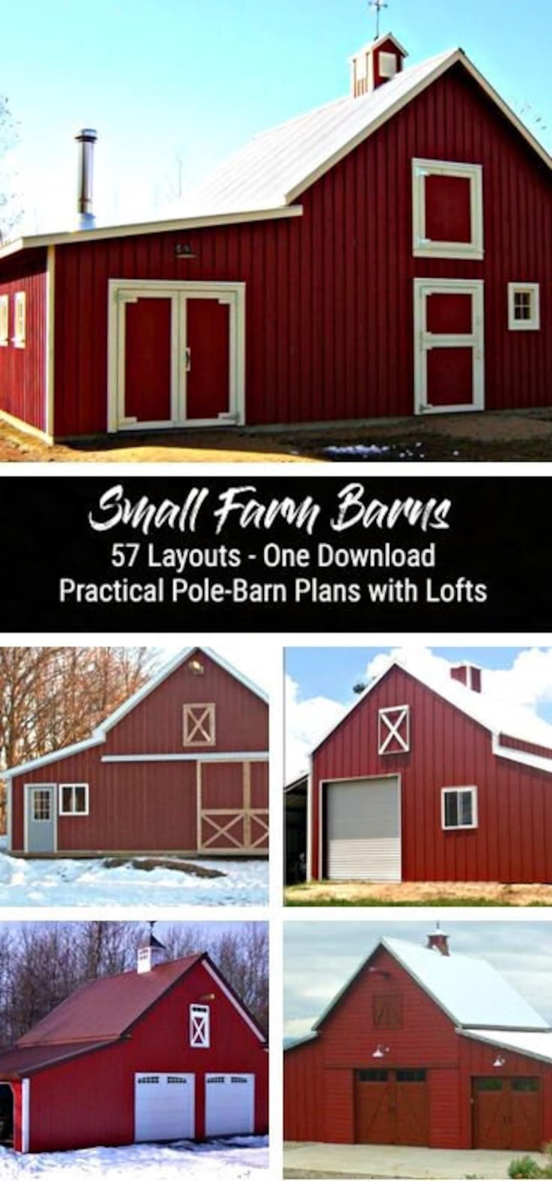 Small Farm Barn Plans 57 Layouts Lofts Economical Pole-barn ...